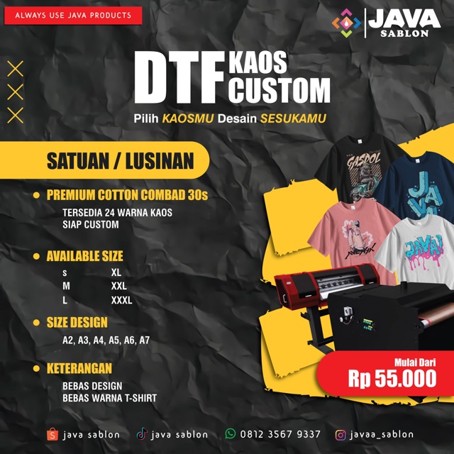 Produk JAVA SABLON | Shopee Indonesia