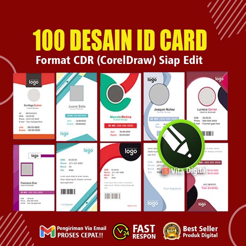 Tutorial Cara Edit Contoh Desain Id Card Karyawan Cara, 44% OFF