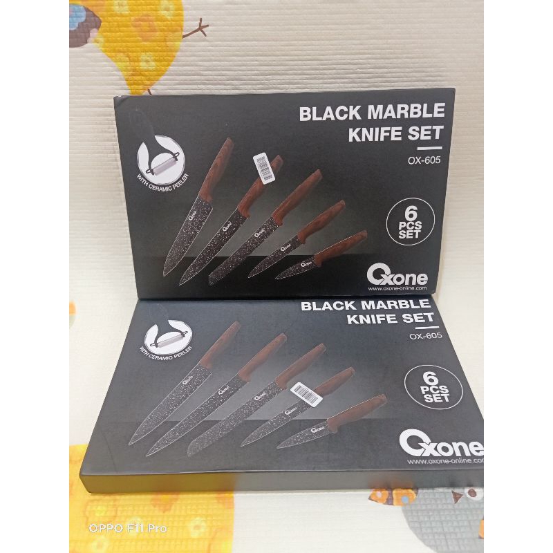 Pisau Set/ Knife Set Oxone Black Marble Ox-605, 57% OFF