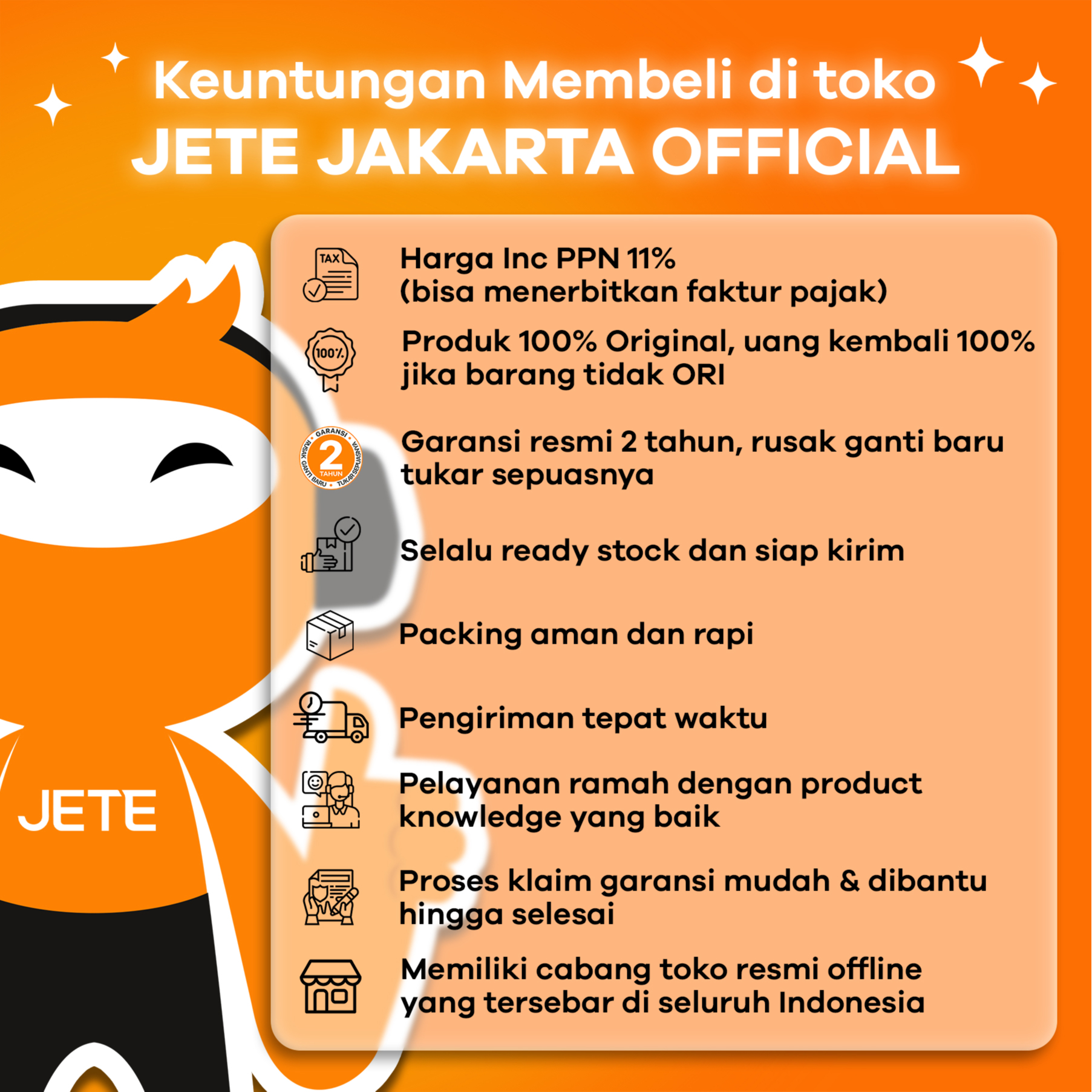 Toko Online JETE Authorized Store Jakarta | Shopee Indonesia