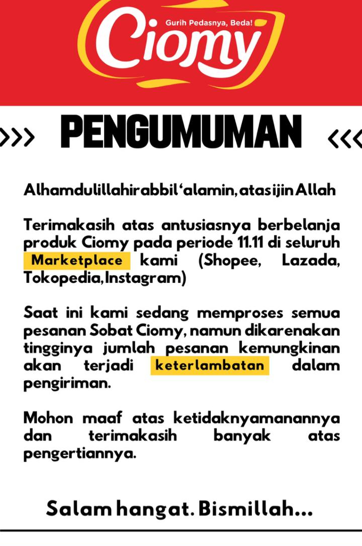 Toko Online Ciomy Official Store | Shopee Indonesia