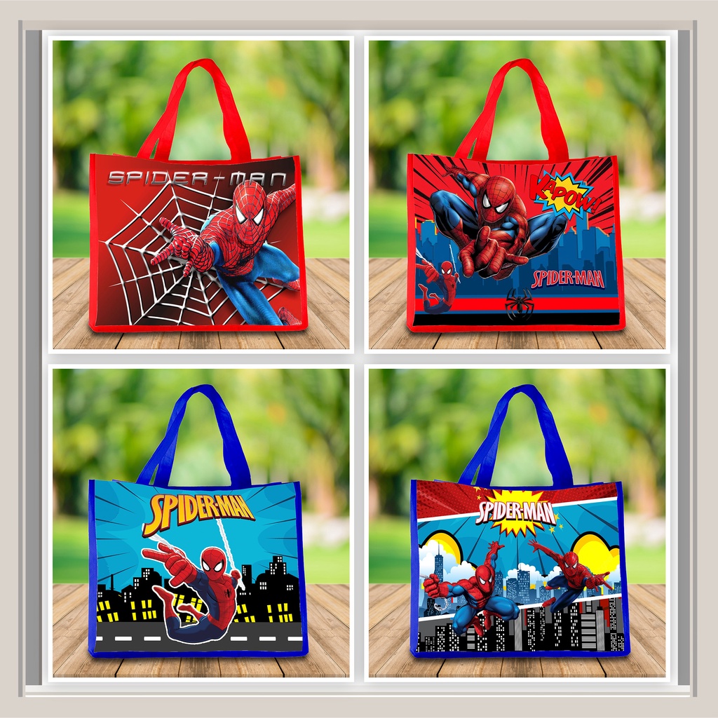 Goodie Bag Spiderman Tas Tenteng Motif Spiderman Wadah, 50% OFF