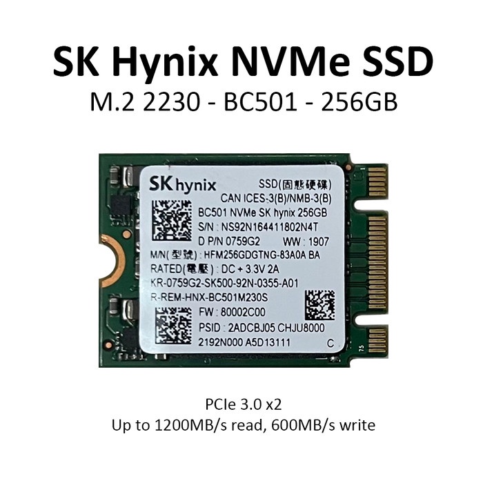 SK Hynix BC711 128GB PCIe NVMe M2 2230 Gen X SSD 0X3K2X, 59% OFF